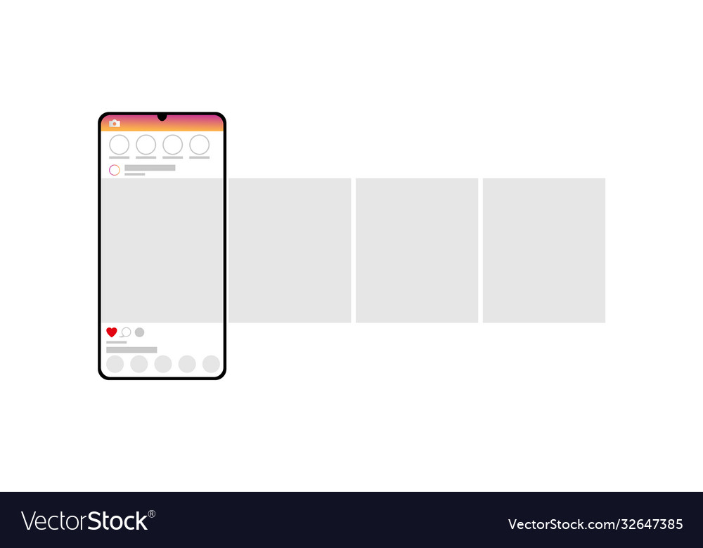 Carousel interface post on social network template