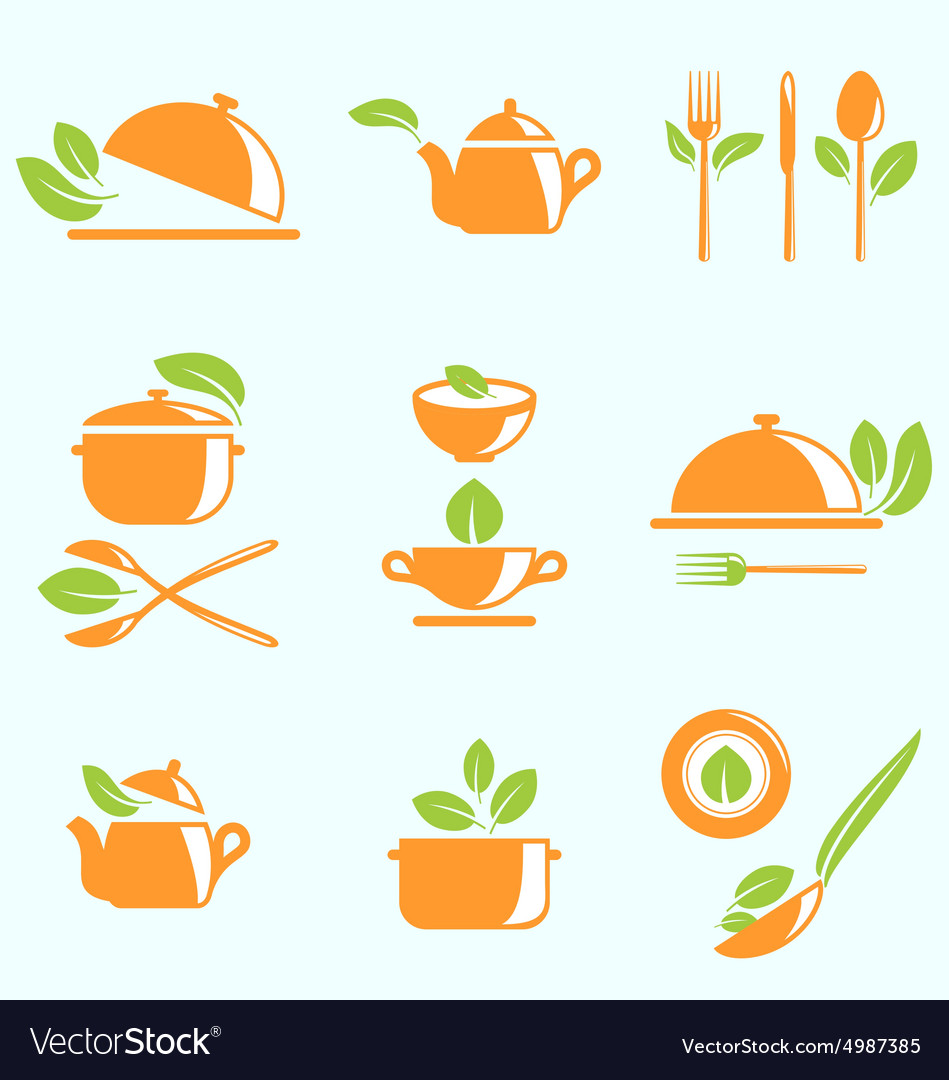 Collection of healthy eating Royalty Free Vector Image