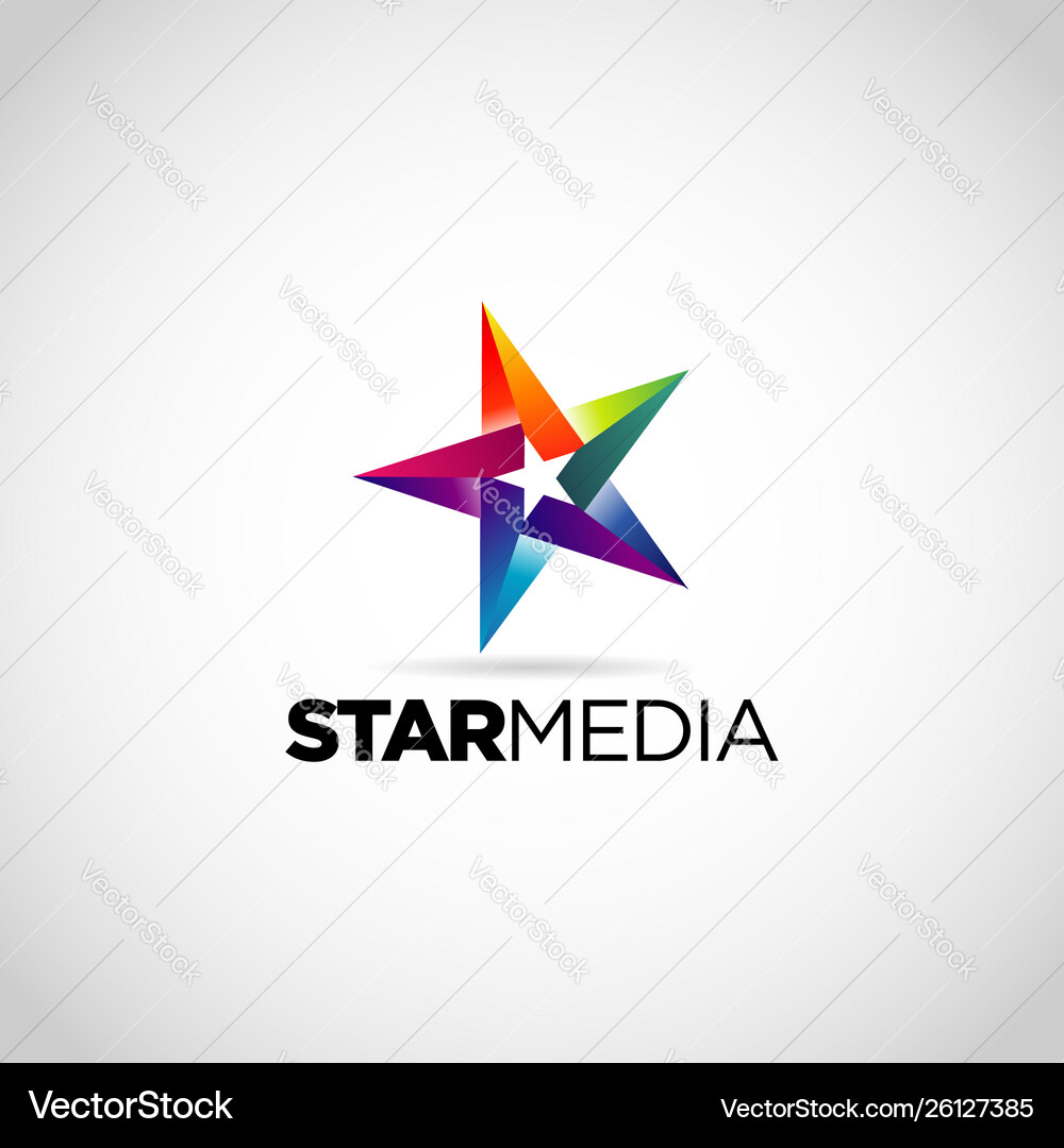 Colorful star logo design symbol Royalty Free Vector Image