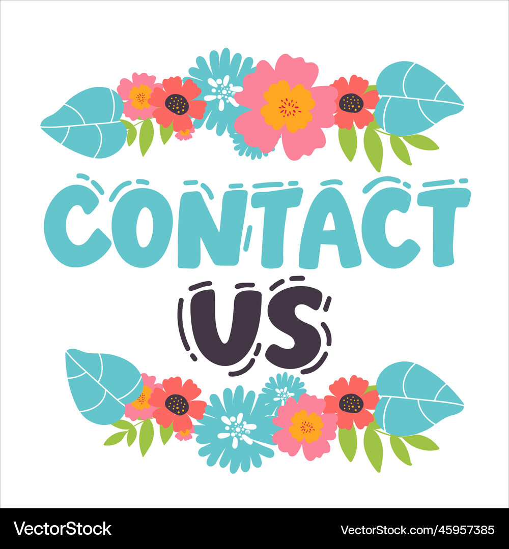 Contact us isolated on white us sticker Royalty Free Vector