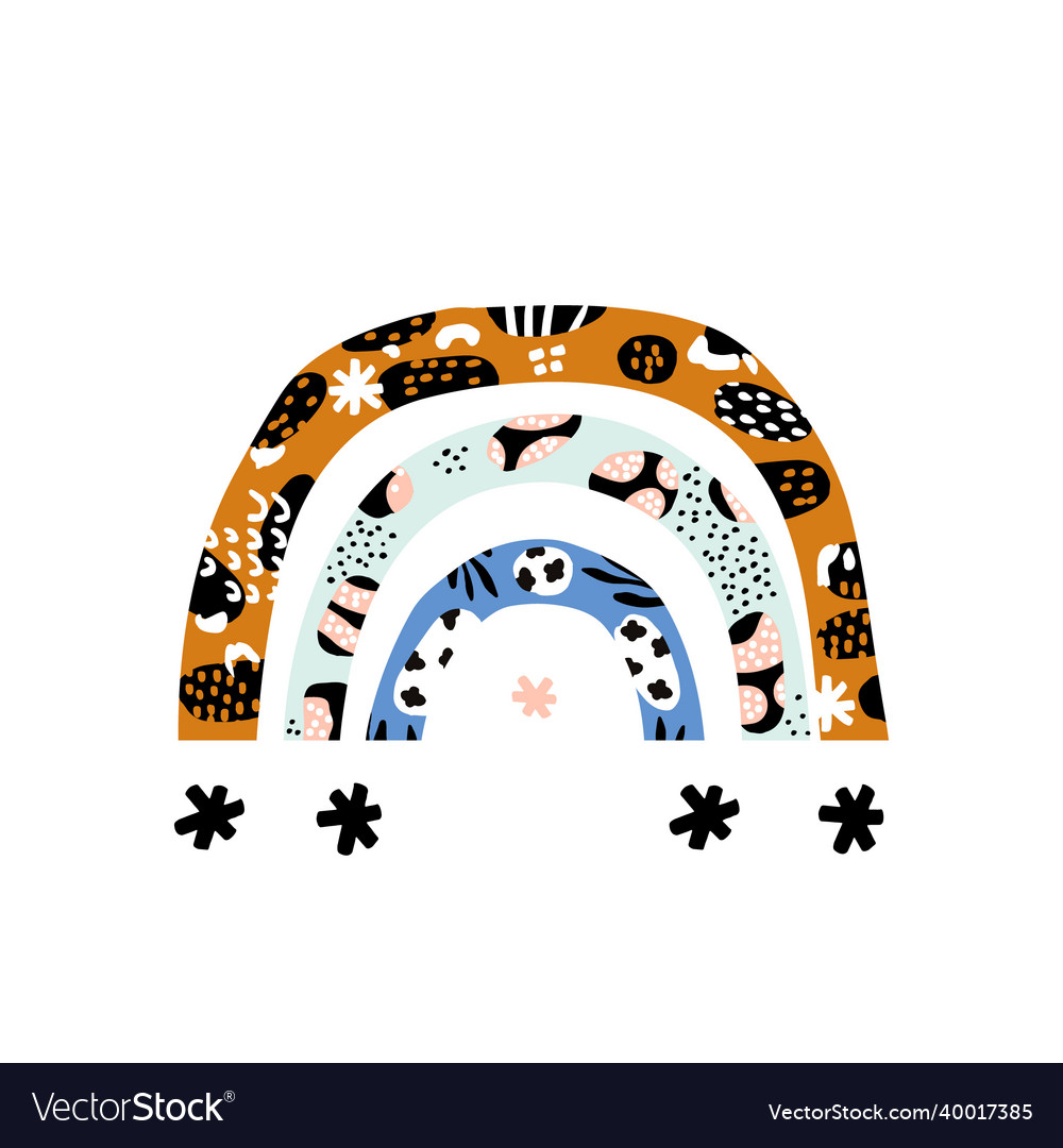 Creative rainbow with abstract elements isolated Vector Image