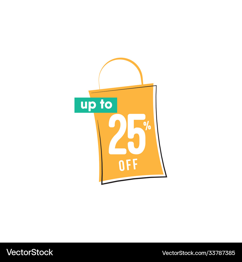 Discount up to 25 off template design Royalty Free Vector