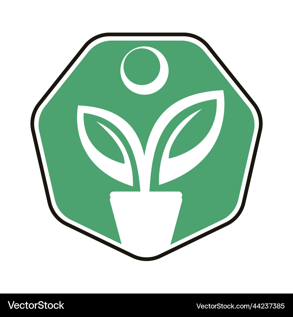 Flower pot and plant logo Royalty Free Vector Image
