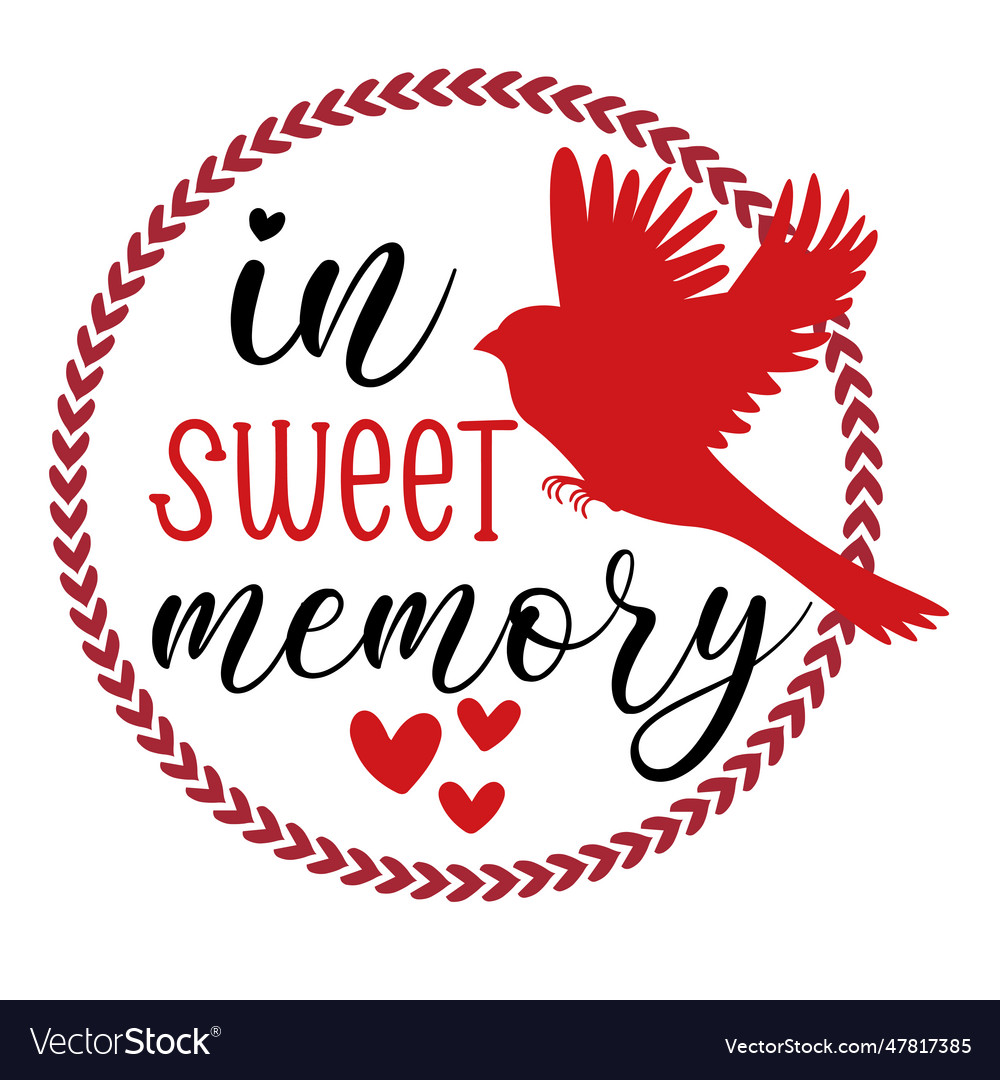 In loving memory lettering Royalty Free Vector Image