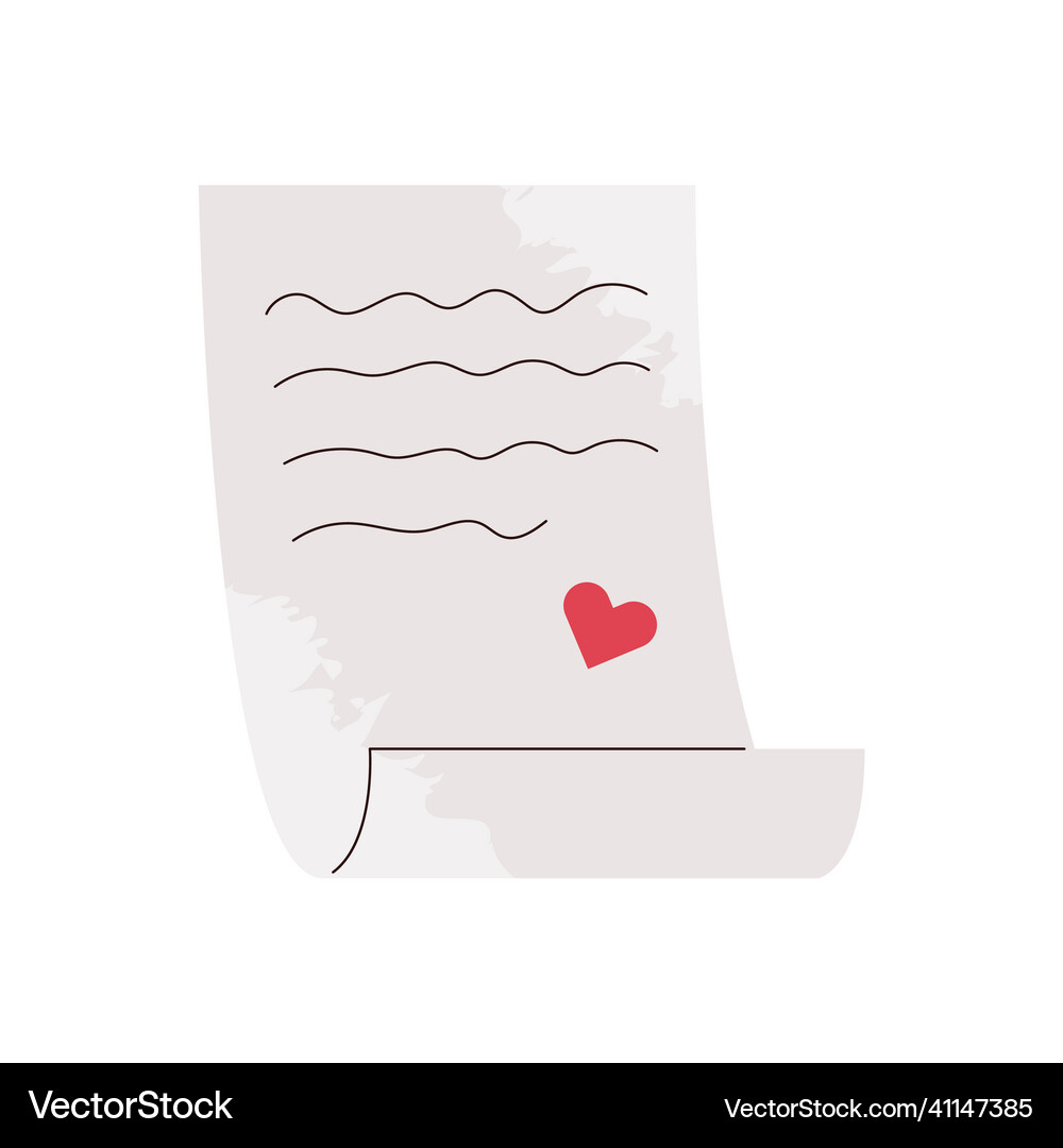 Love letter with heart and texture Royalty Free Vector Image