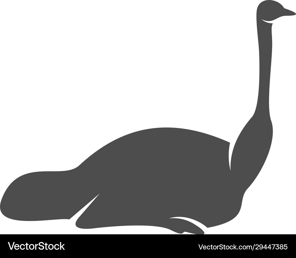 Ostrich logo animal graphic design Royalty Free Vector Image