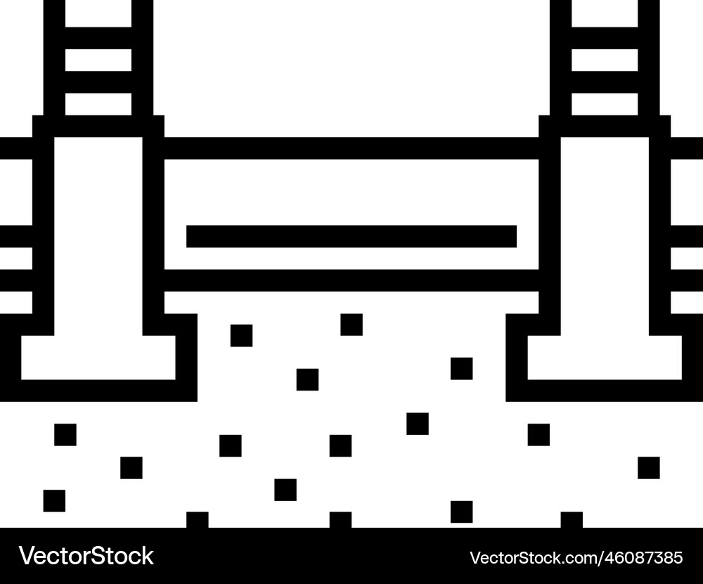 Plinth beam building house line icon Royalty Free Vector