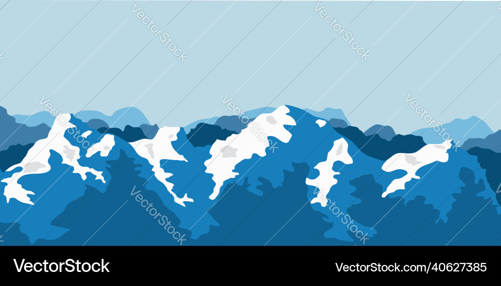 Rocky landscape with mountain peaks Royalty Free Vector