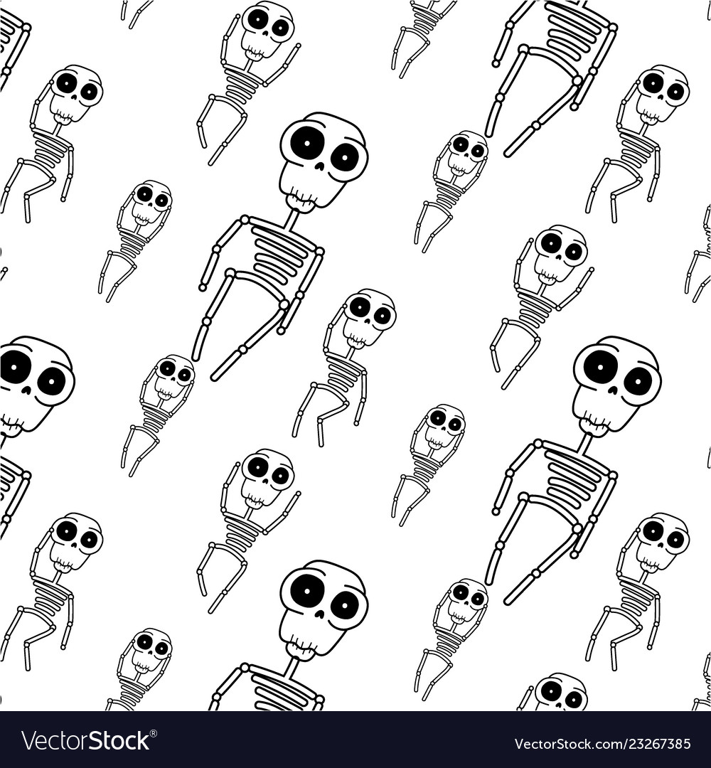 Skeleton pattern hand drawn Royalty Free Vector Image