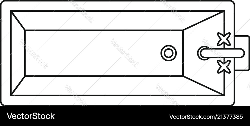 Top view bathtube icon outline style Royalty Free Vector