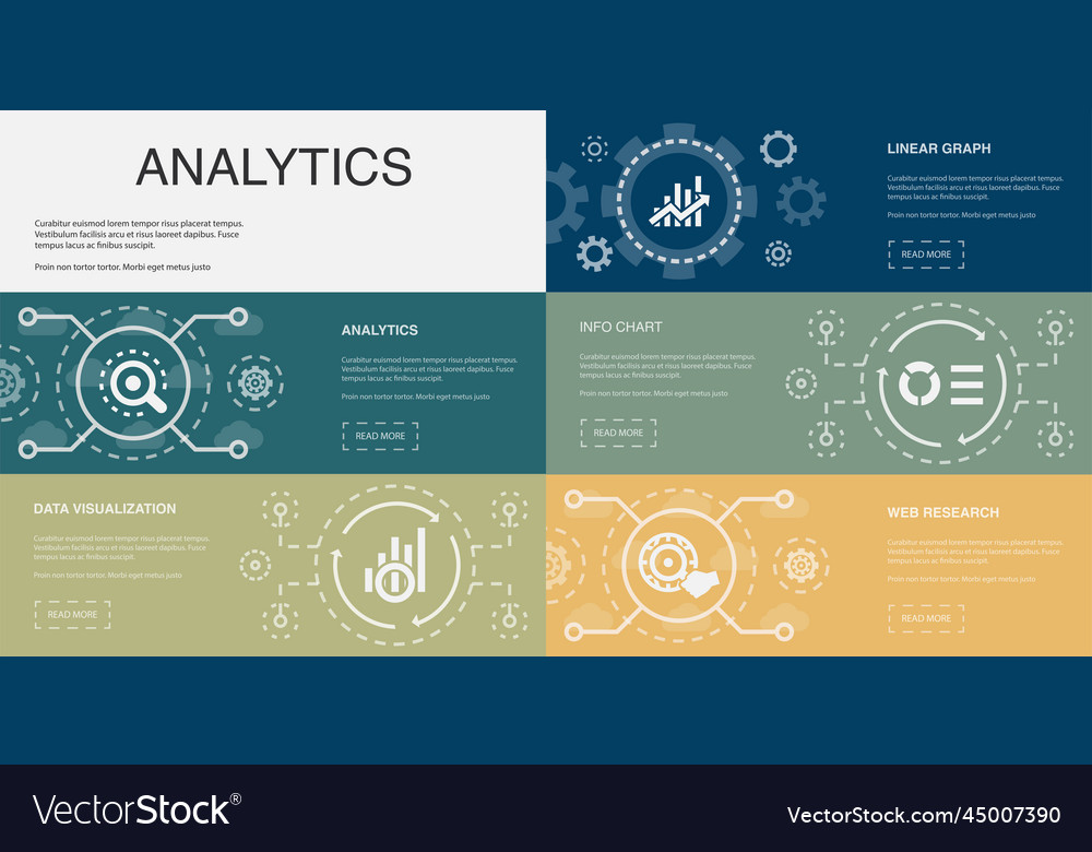 Analytics data visualization linear graph info Vector Image
