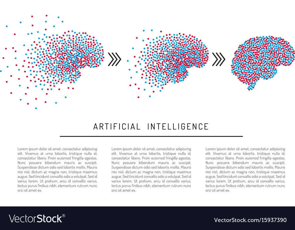 Artificial intelligence brain Royalty Free Vector Image