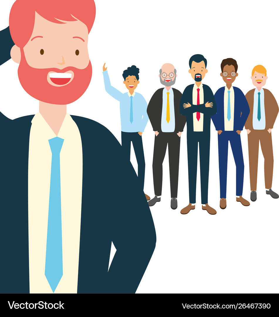Businessman and team people colleges Royalty Free Vector