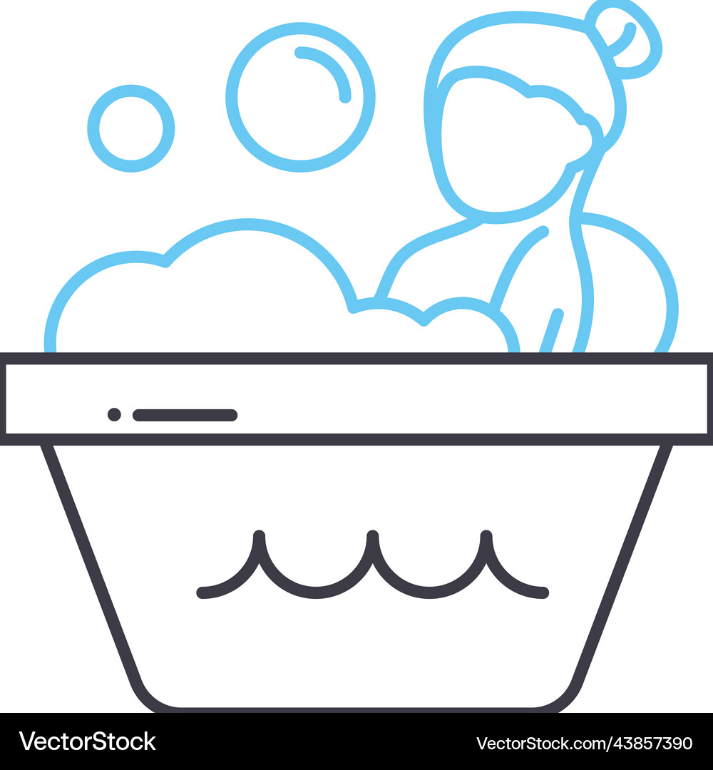 Clean bath line icon outline symbol Royalty Free Vector