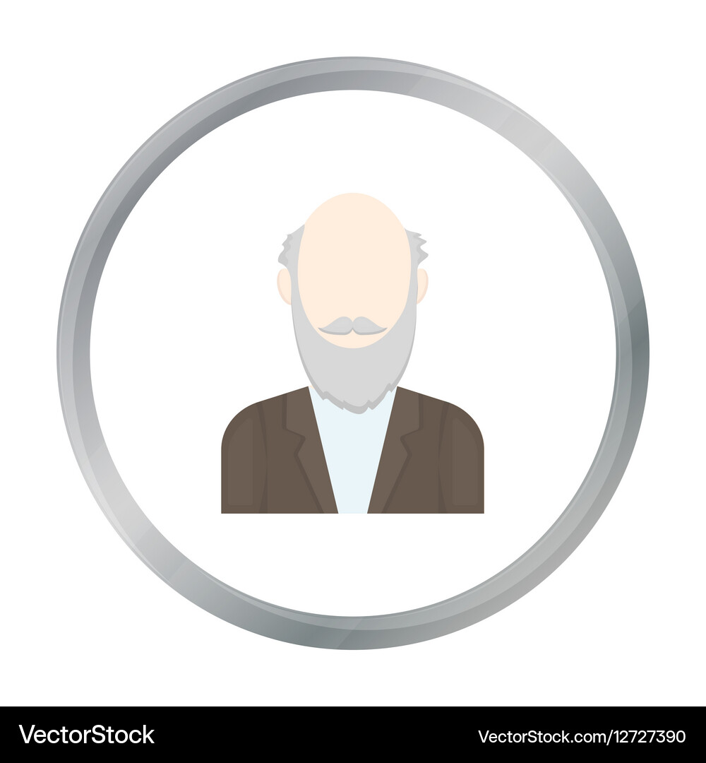 Gray beard icon cartoon single avatarpeaople Vector Image