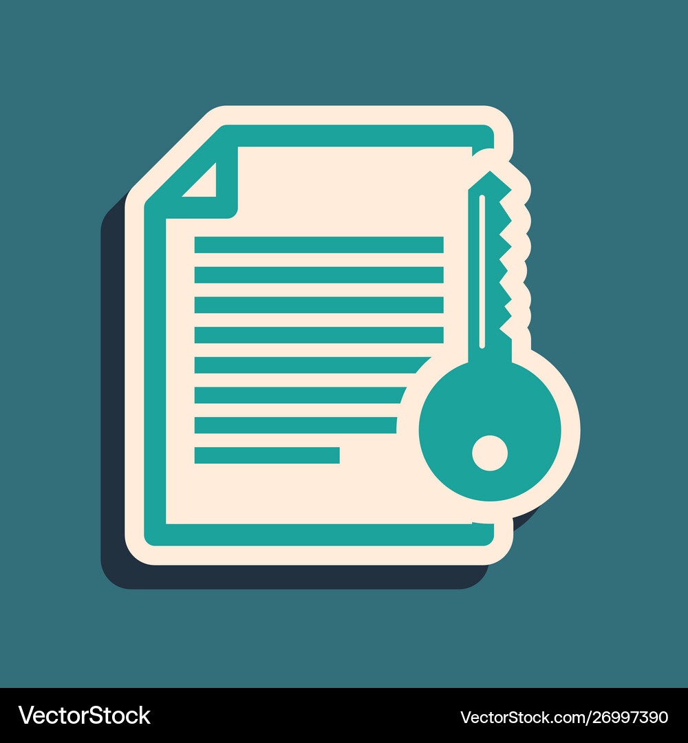 Green smart contract icon isolated on blue Vector Image