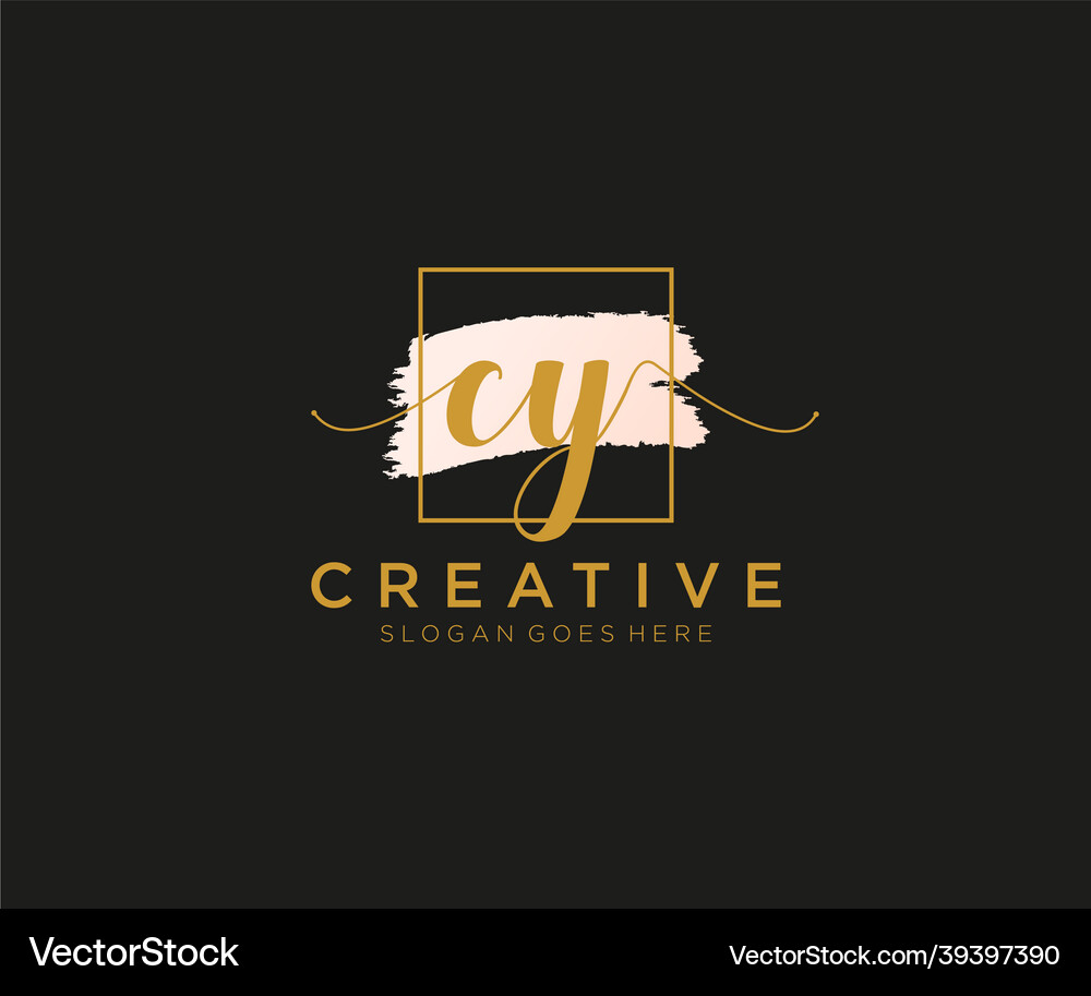 Initial cy feminine logo beauty monogram Vector Image