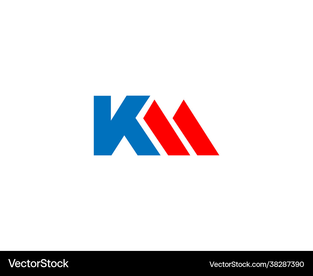 K m km mk logo template design and icon Royalty Free Vector
