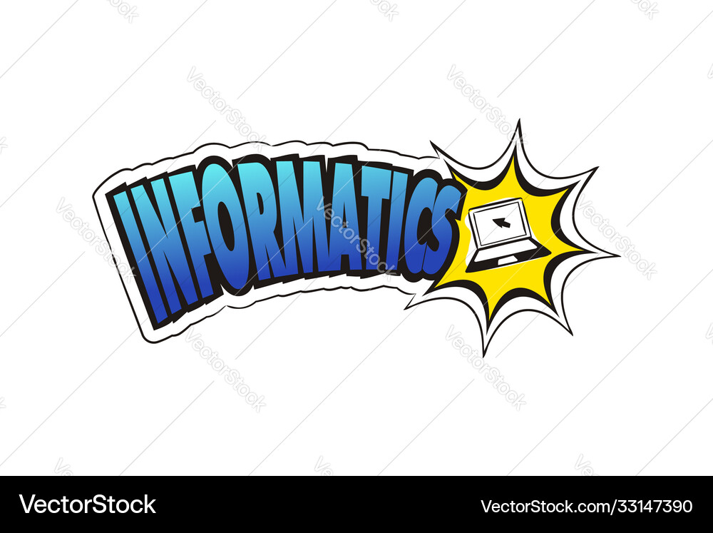 Logo for informatics school subject Royalty Free Vector