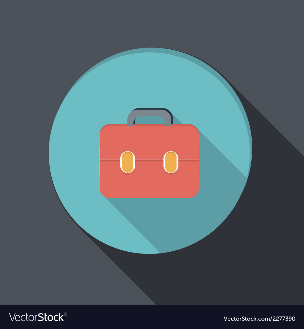 Paper flat icon with a shadow briefcase Royalty Free Vector