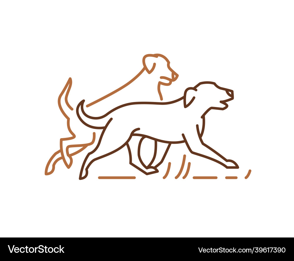 Running dog line icon pets symbol labrador Vector Image