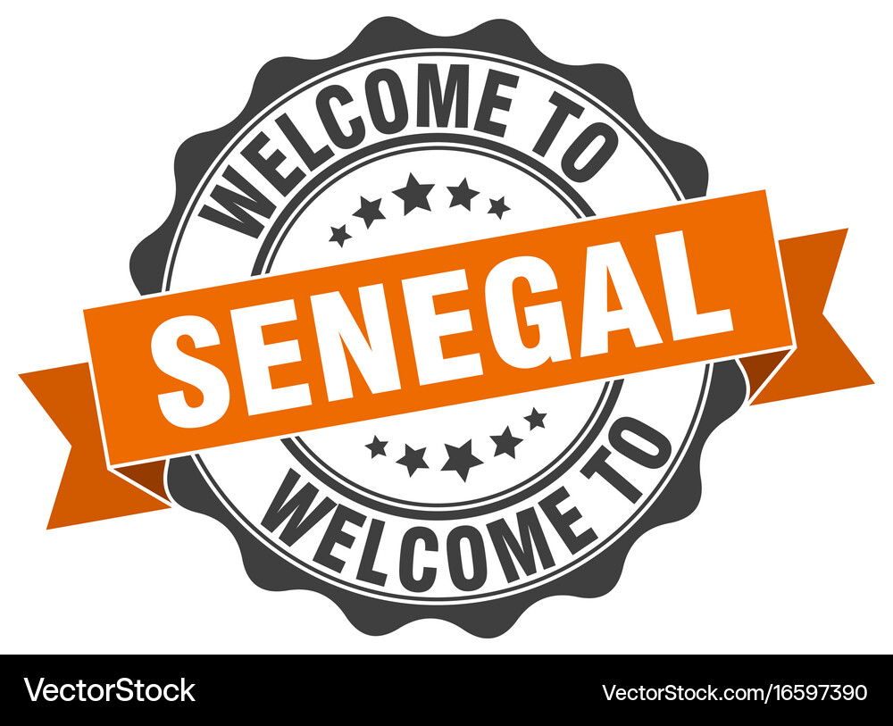 Senegal round ribbon seal Royalty Free Vector Image