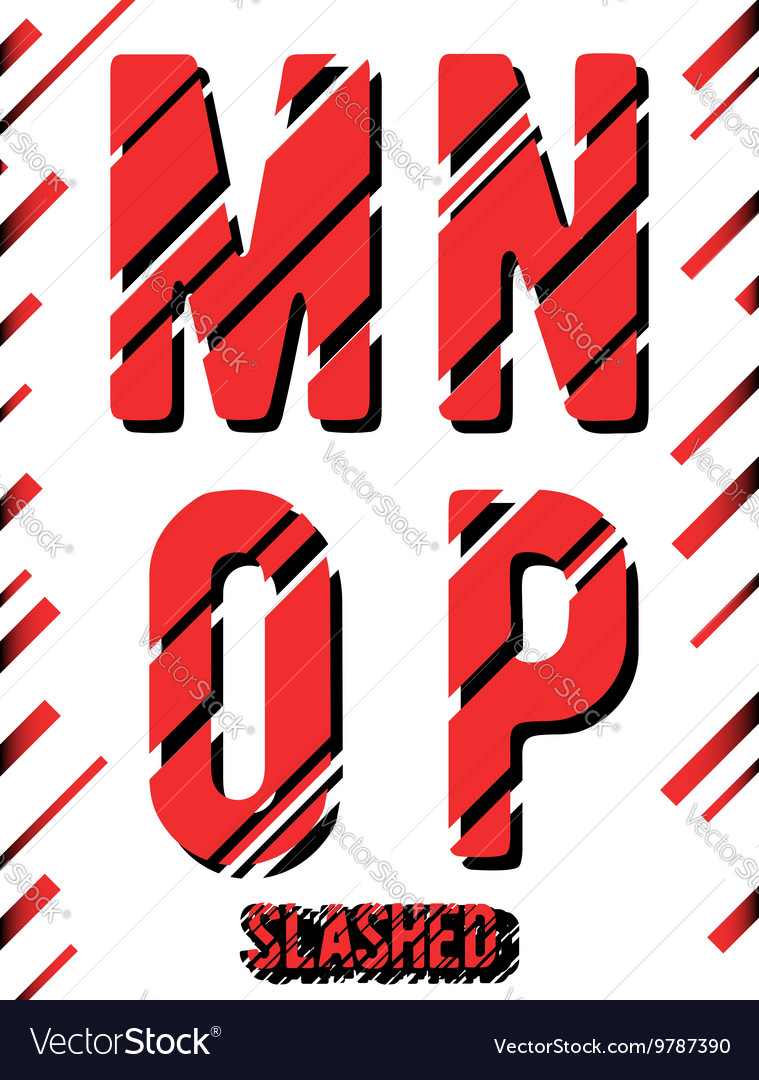 Slashed font template Royalty Free Vector Image