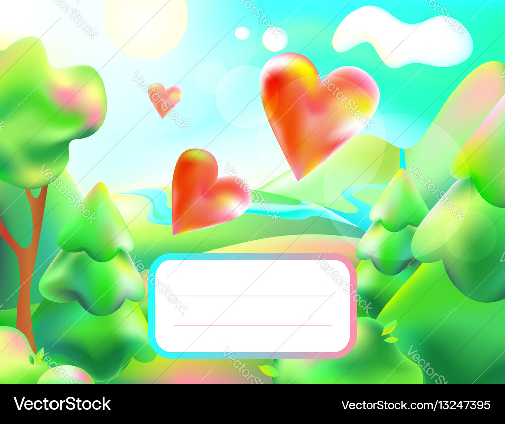 Colorful nature cartoon Royalty Free Vector Image