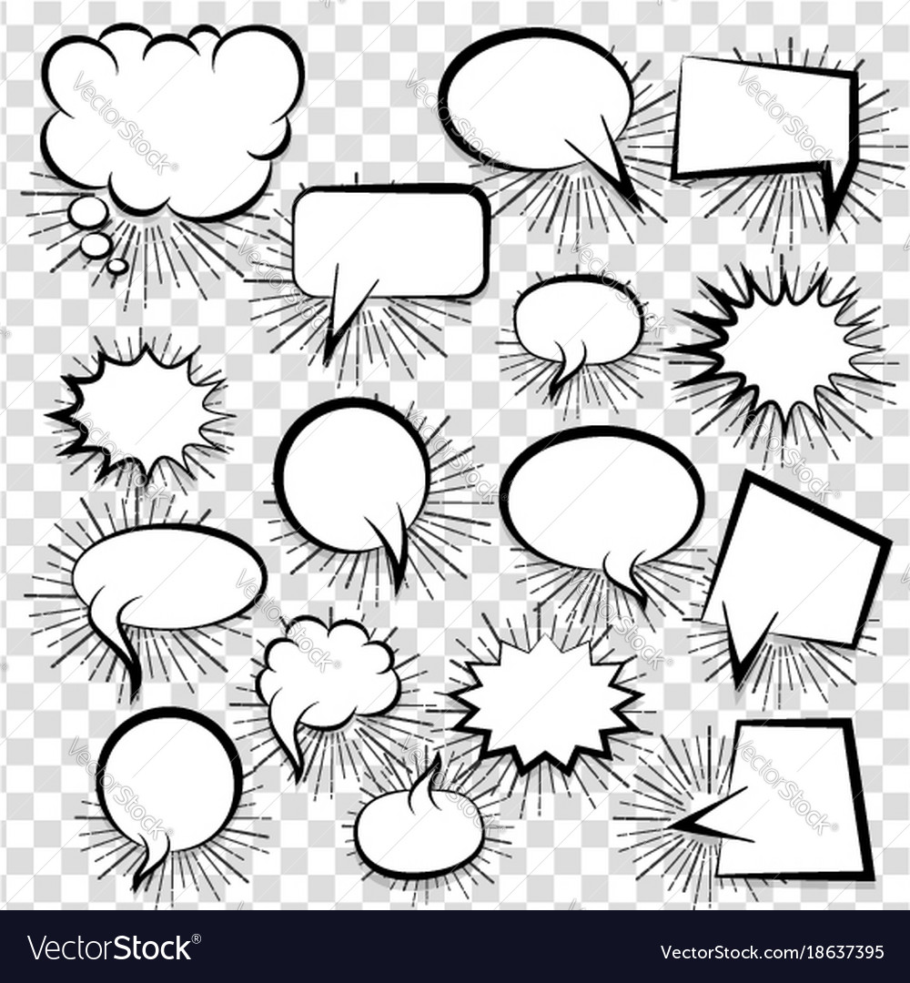 Comic empty text speech bubble 25 Royalty Free Vector Image