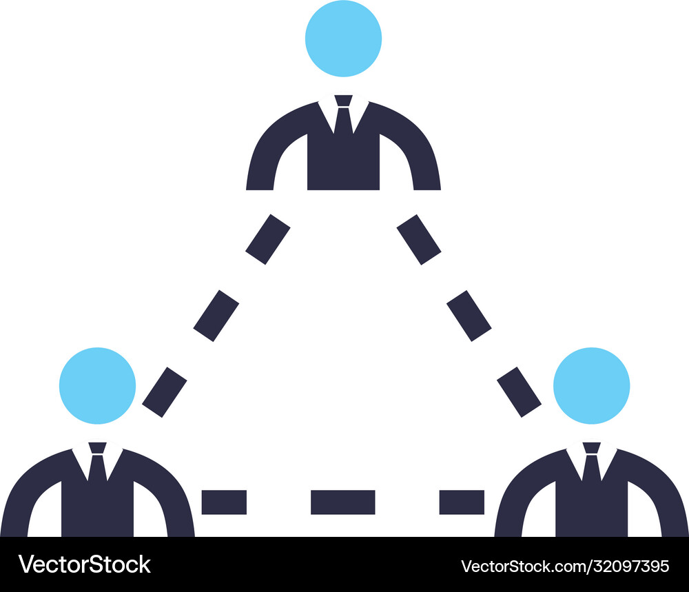 Corporate businessmen triangle flat style icon Vector Image
