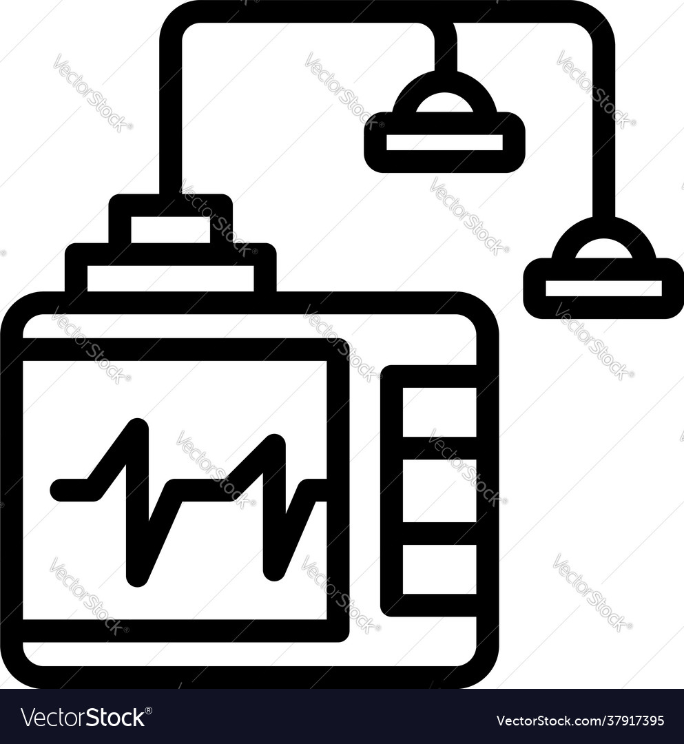 Defibrillator equipment icon outline style Vector Image