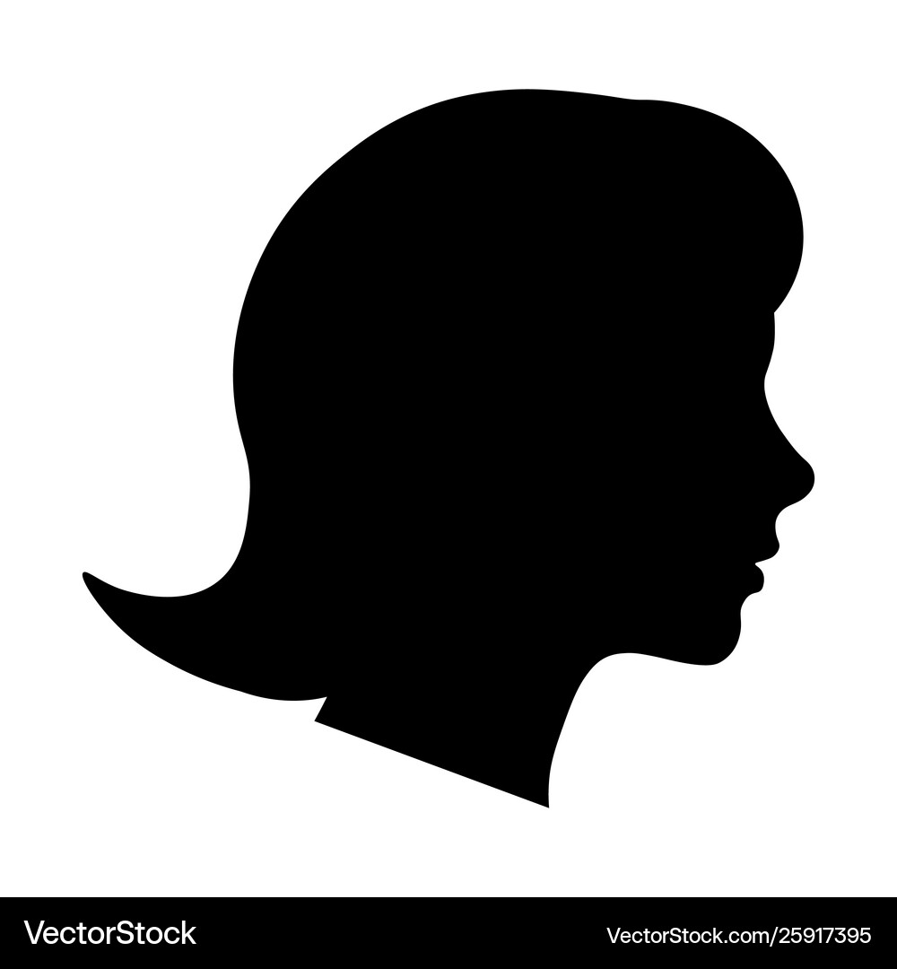 Female Head Profile Silhouette Royalty Free Vector Image
