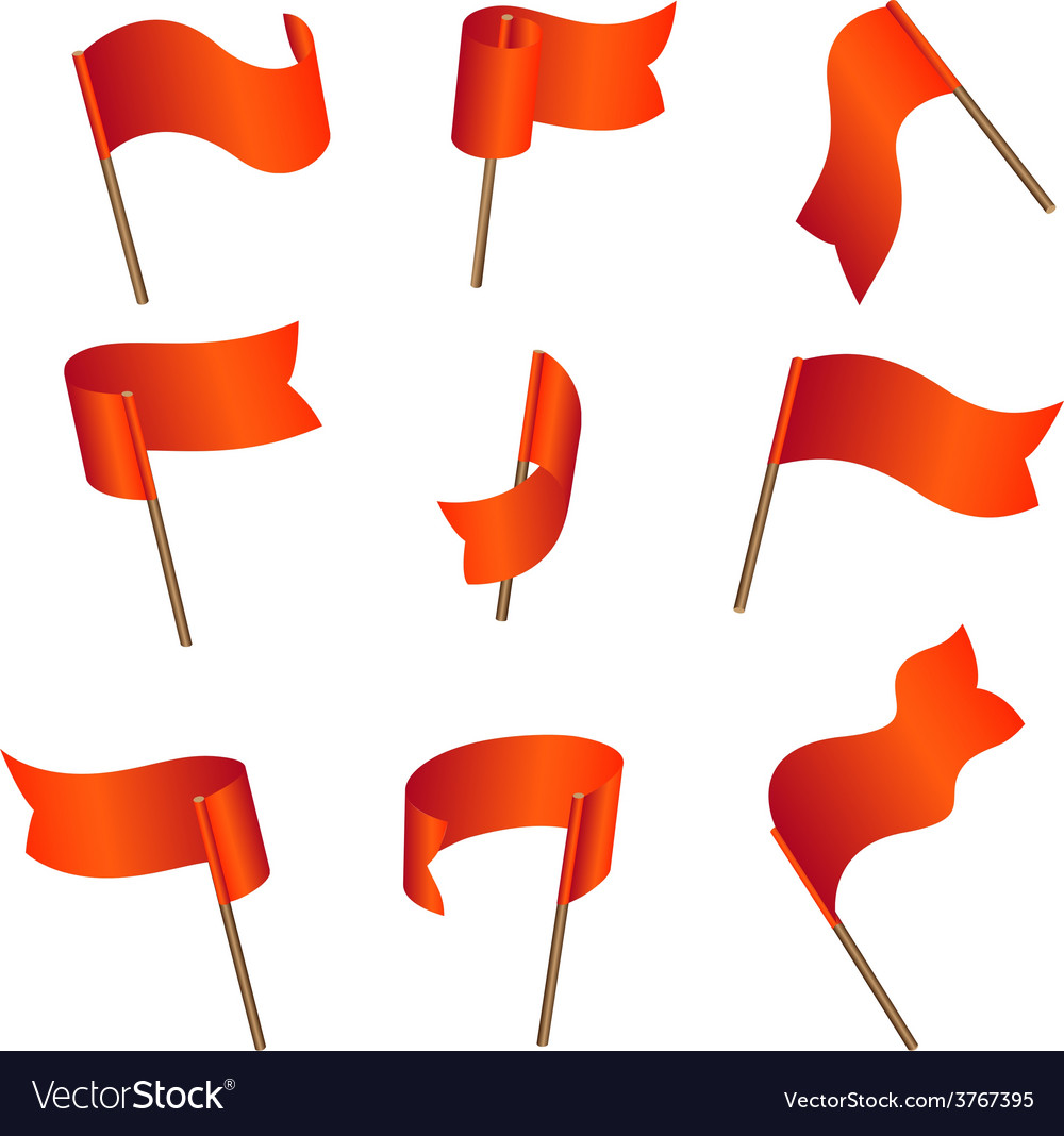 Flagset red Royalty Free Vector Image - VectorStock