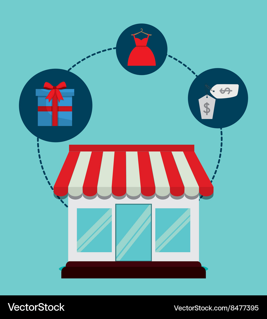 Flat design of shopping icon Royalty Free Vector Image