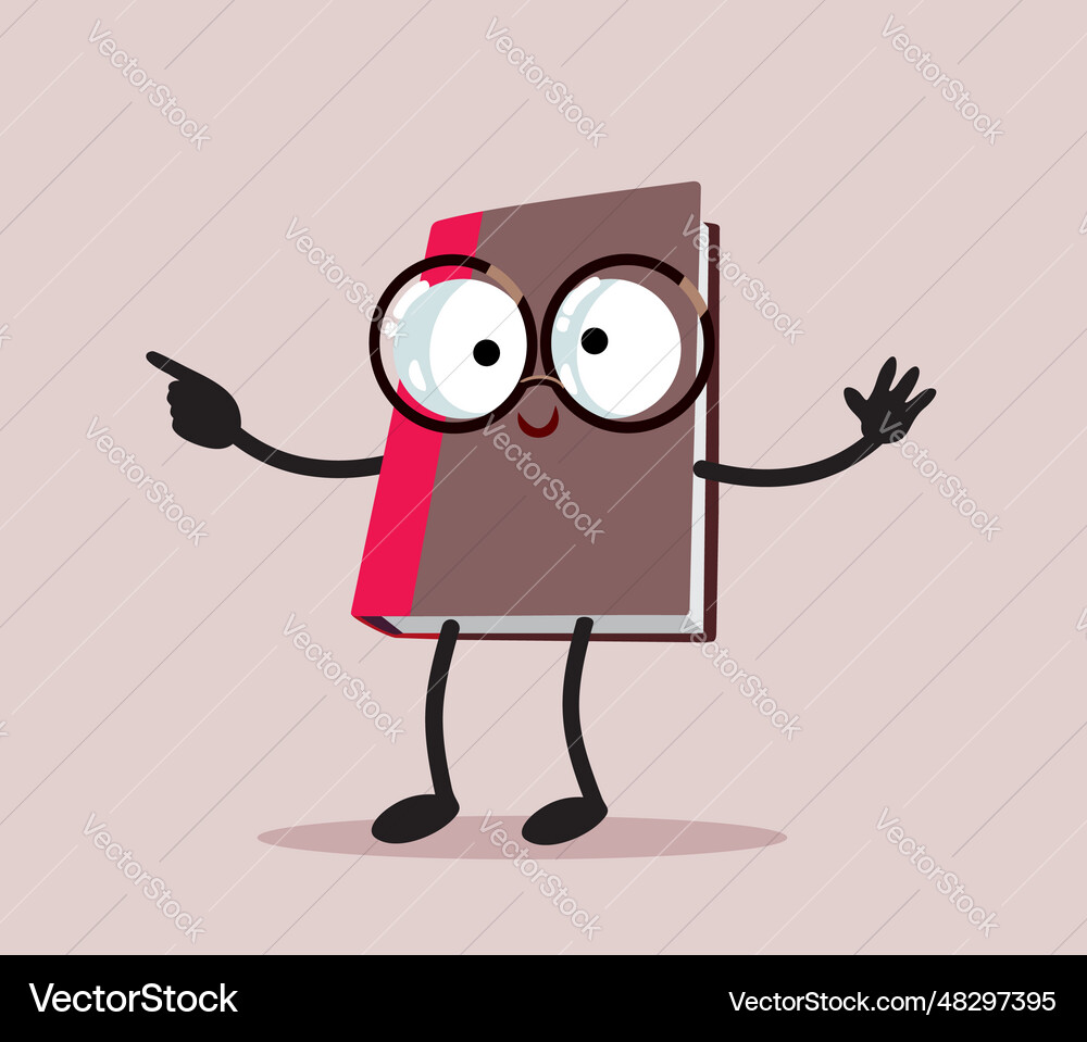 Funny book character wearing glasses Royalty Free Vector