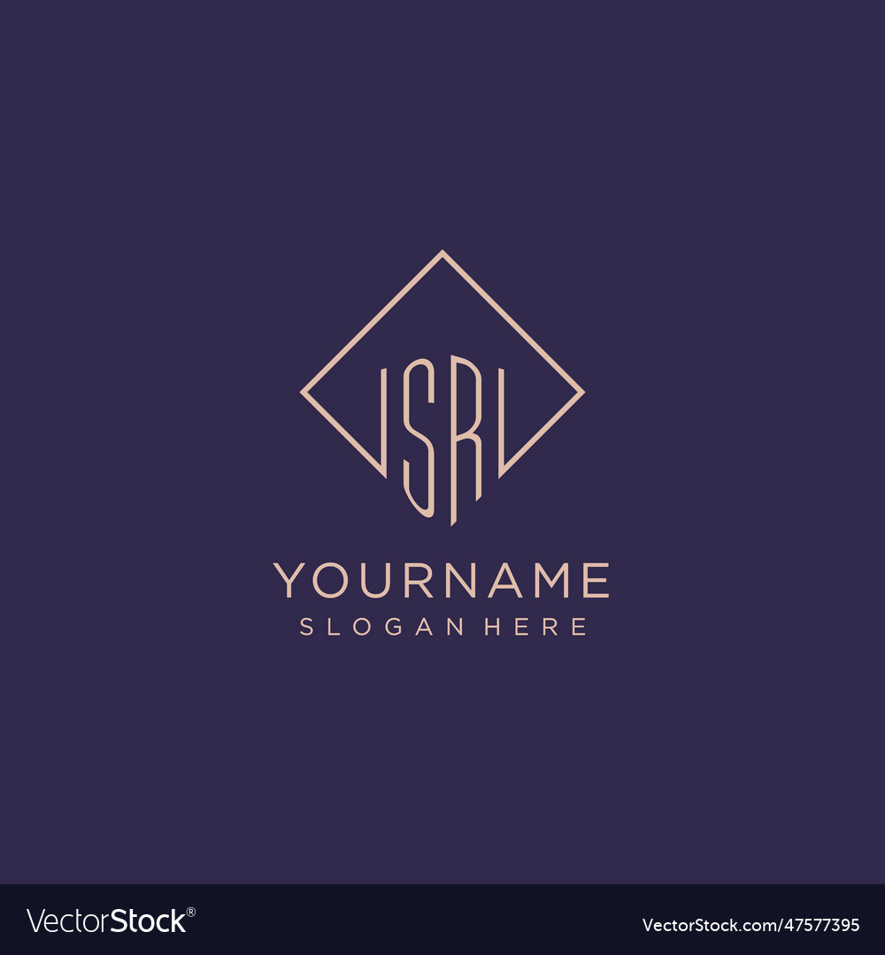 Initials sr logo monogram with rectangle style Vector Image