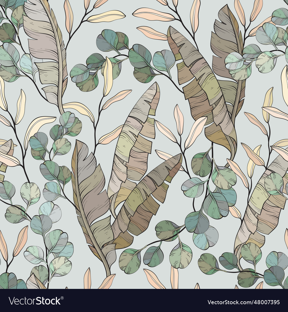 Leaves and branches seamless pattern Royalty Free Vector Leaves and branches seamless pattern Royalty Free Vector