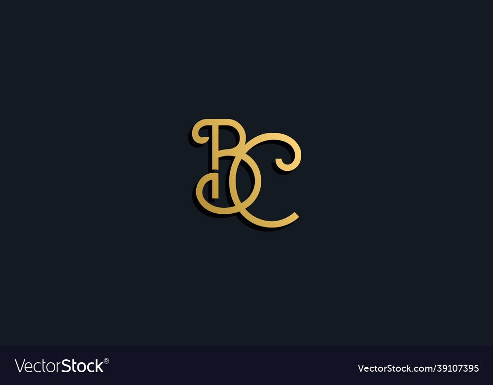 Luxury fashion initial letter bc logo Royalty Free Vector