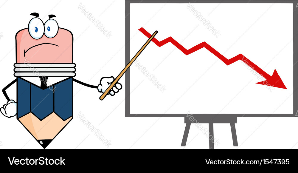 Professor pencil teaching economics Royalty Free Vector