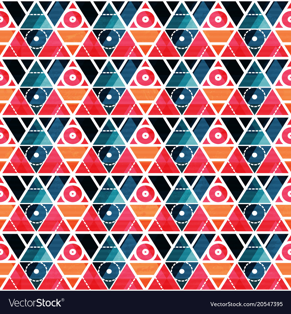 Retro triangles seamless pattern Royalty Free Vector Image