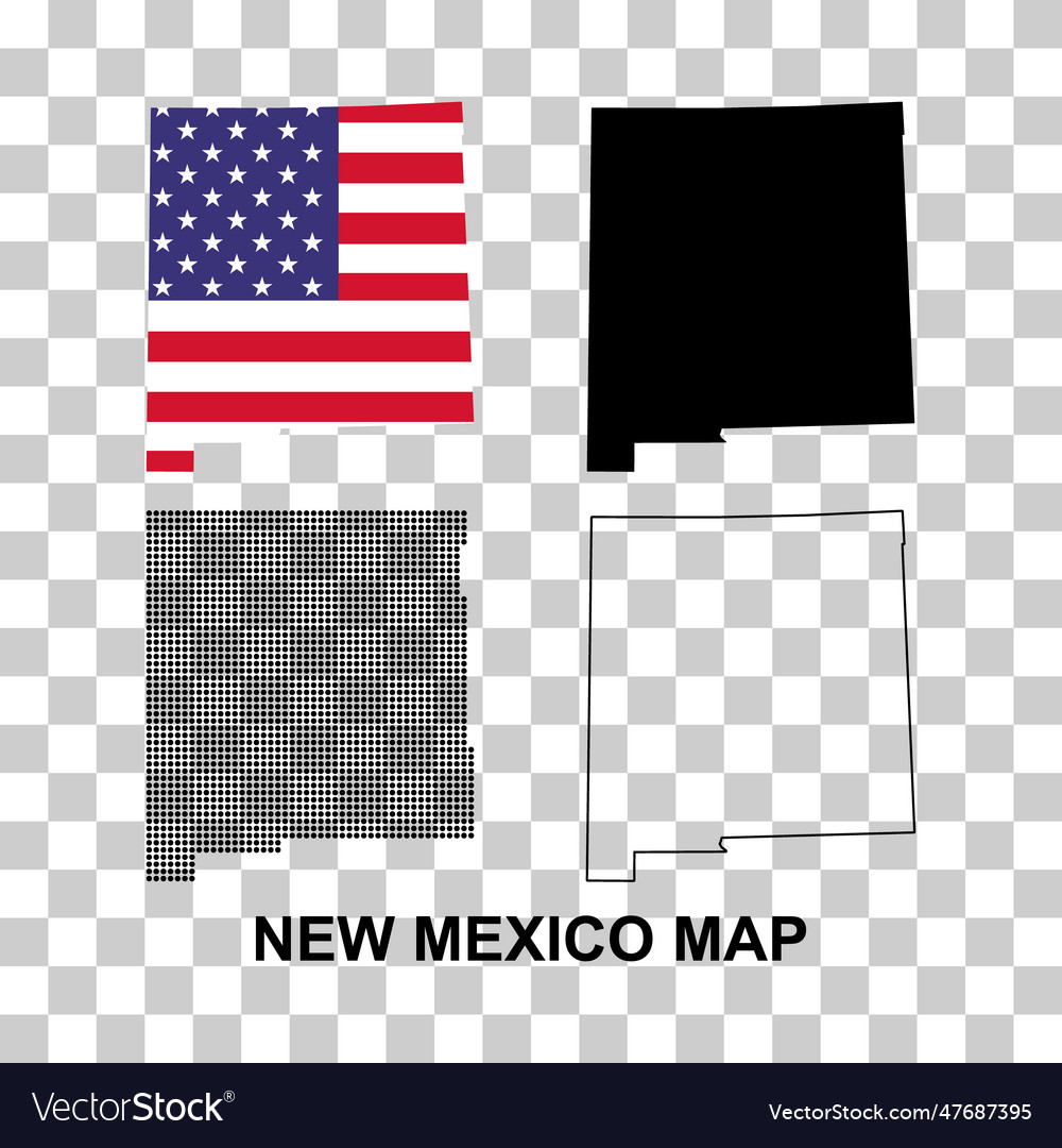 Set of new mexico map united states of america Vector Image