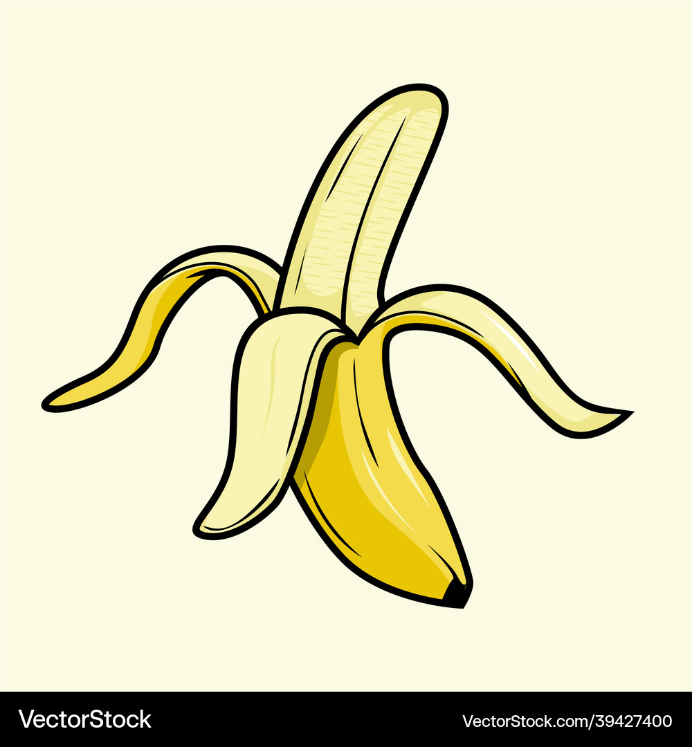 Banana open cartoon Royalty Free Vector Image - VectorStock