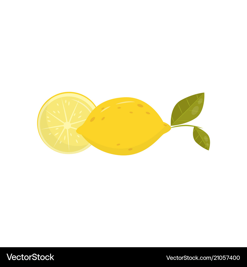 Cartoon half and whole lemon Royalty Free Vector Image