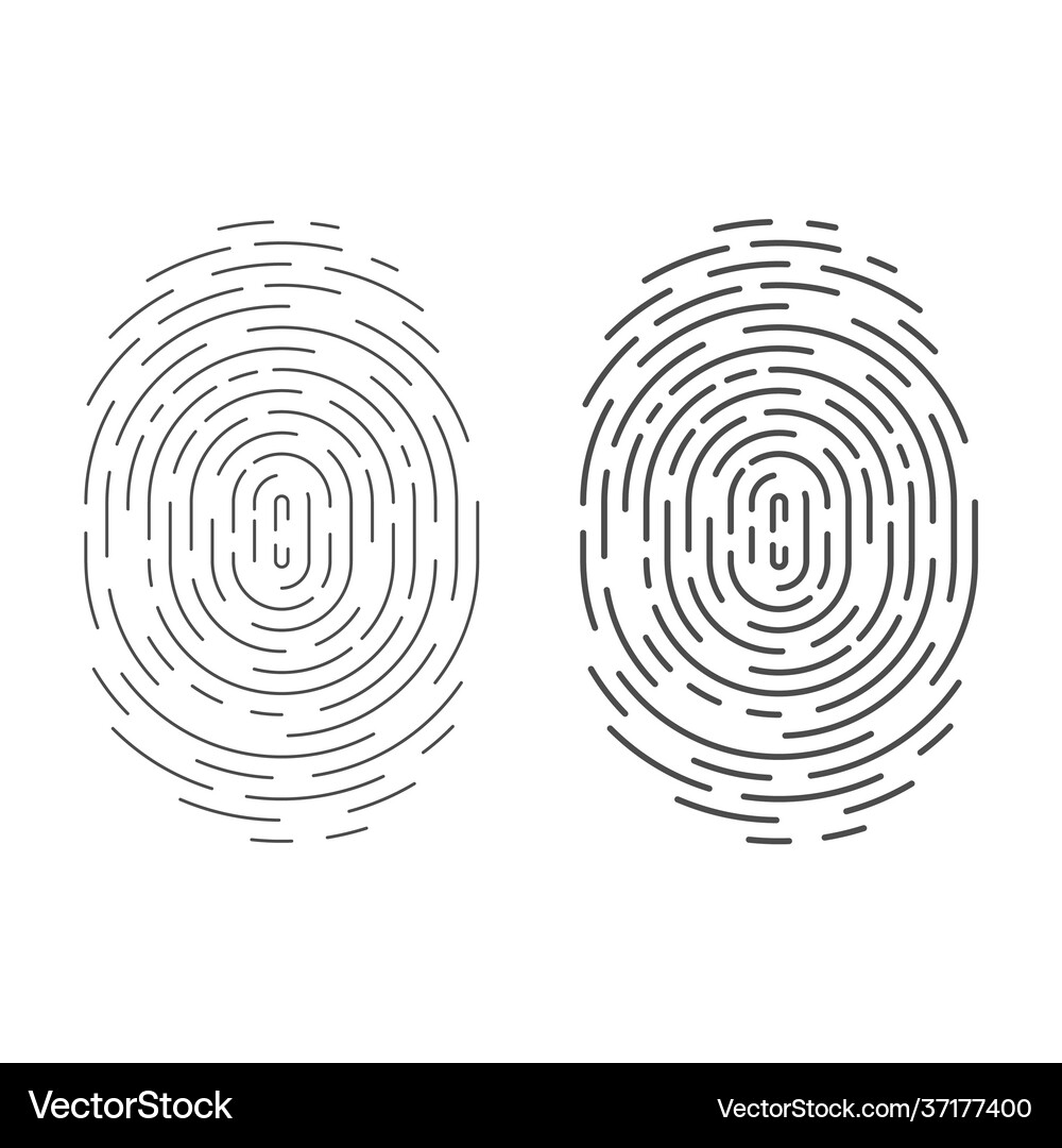 Circle fingerprint icon isolated on white Vector Image
