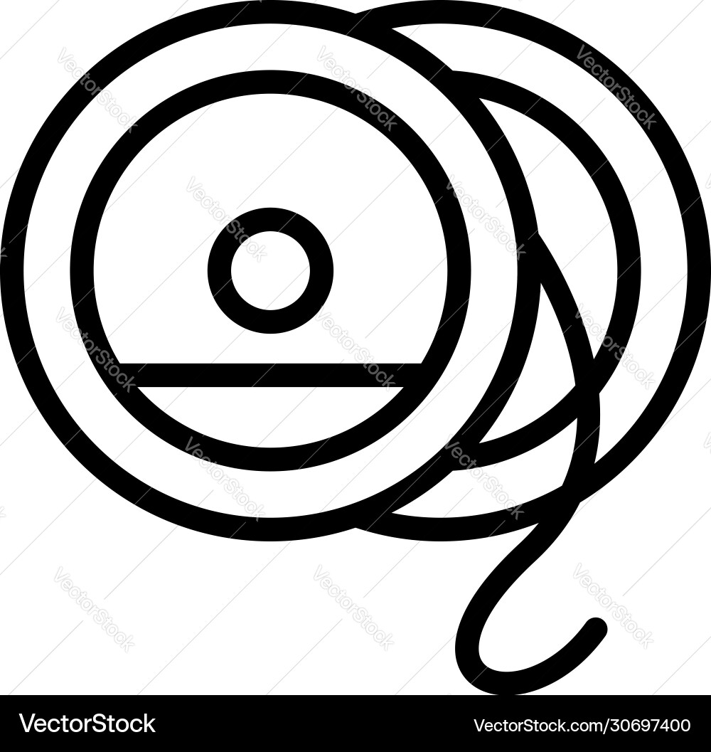 Fly reel spool icon outline style Royalty Free Vector Image