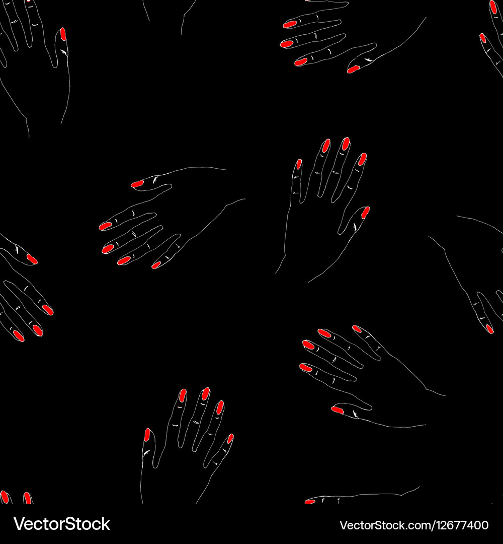 Hand drawn seamless pattern with woman arms Vector Image