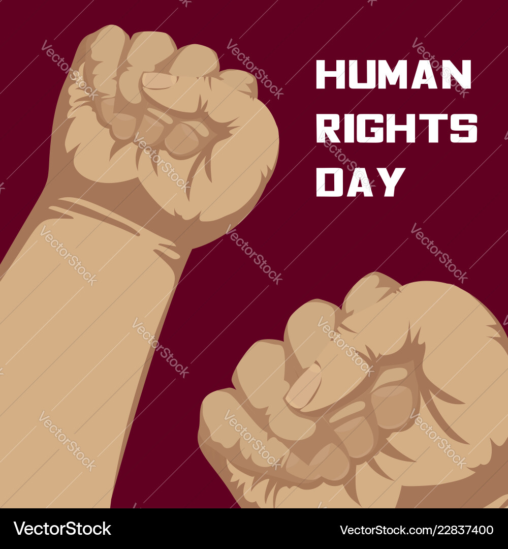 Human rights day concept background cartoon style Vector Image