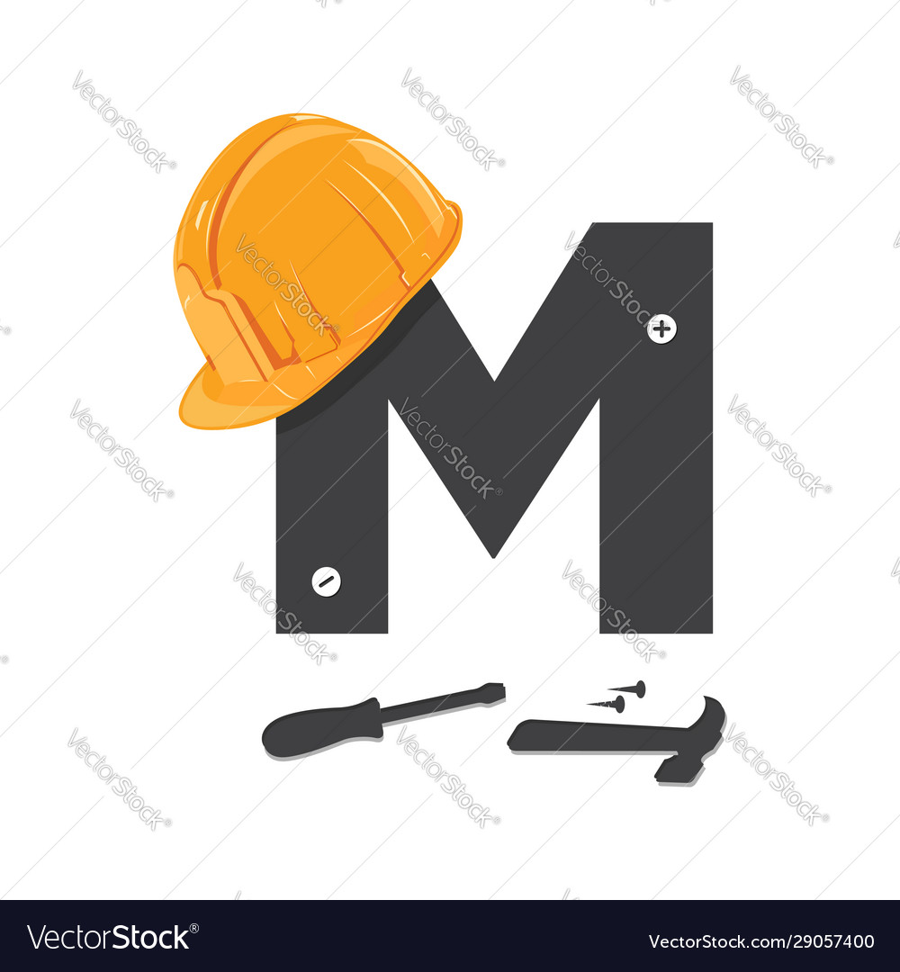 Initial m construction Royalty Free Vector Image
