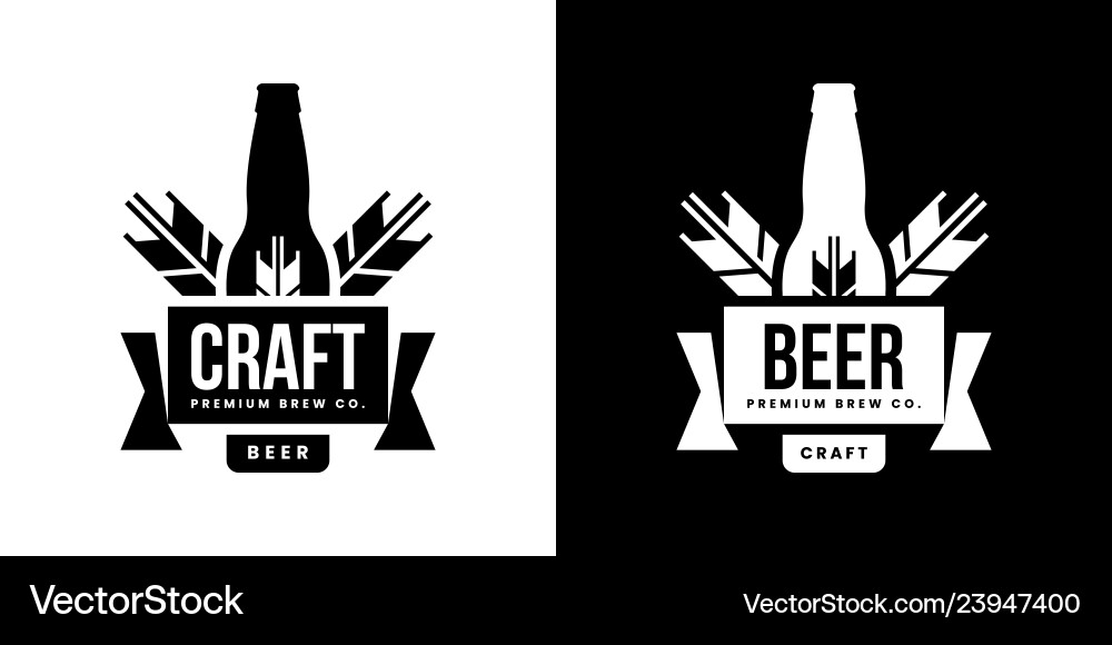 Modern craft beer drink isolated logo Royalty Free Vector