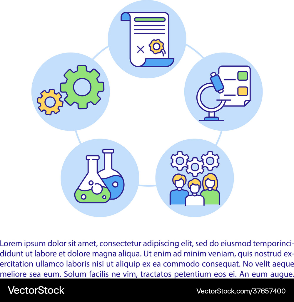 Patents concept line icons with text Royalty Free Vector